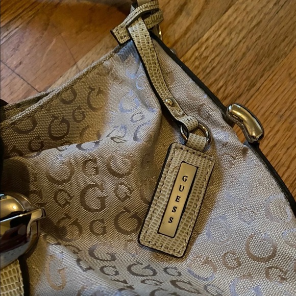 Guess | Bags | Guess Beige Canvas Bag | Poshmark